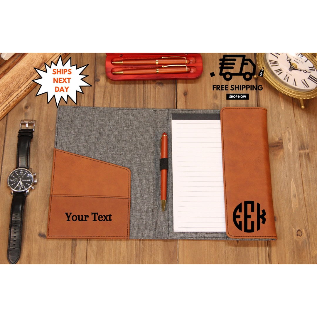 Personalized Notebook, Portfolio With Refillable Notepad, Custom ...