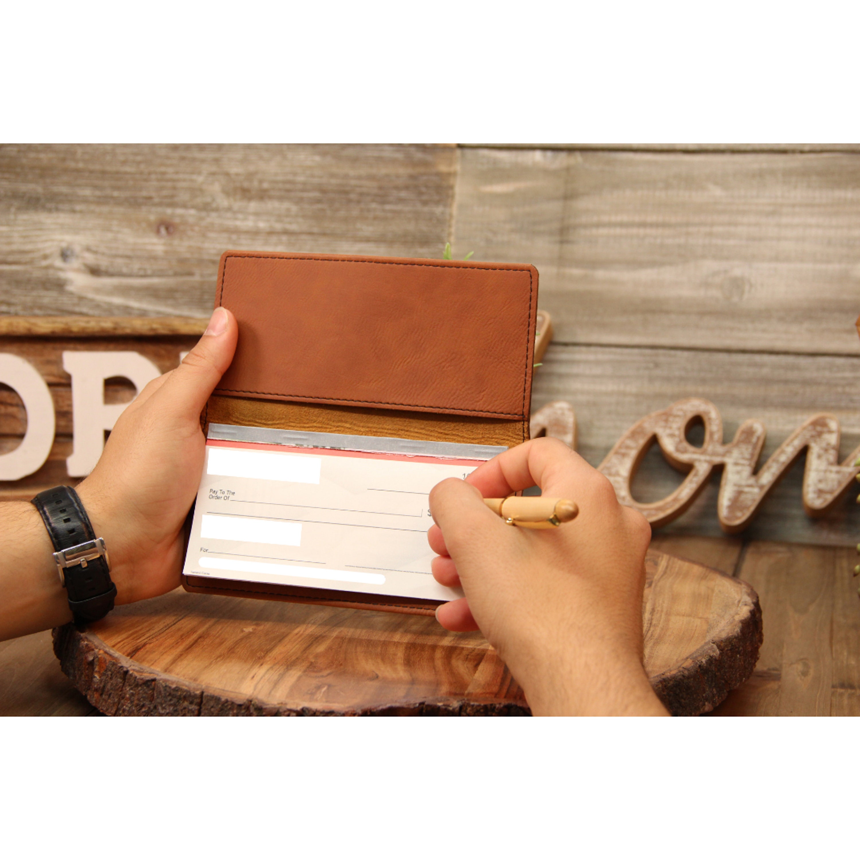 Personalized Checkbook Cover, Leather Checkbook, Checkbook Wallet and ...