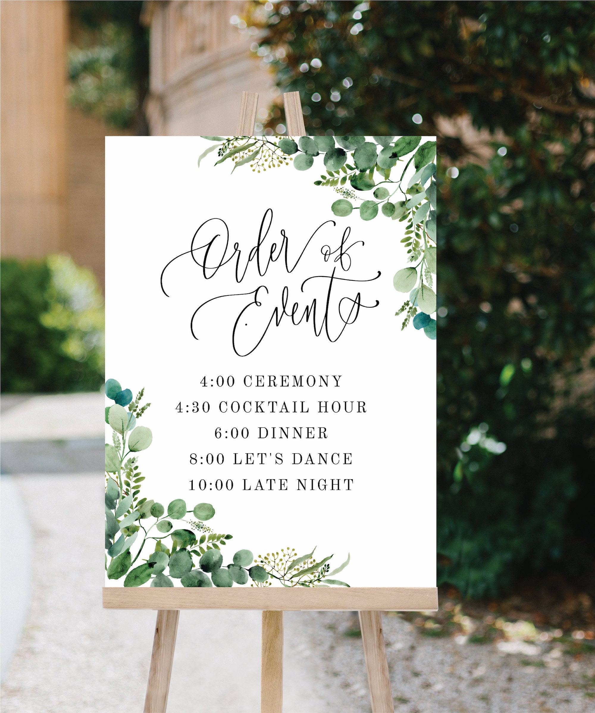 Order of Events Editable Digital Wedding Sign, Download Day of Schedule ...