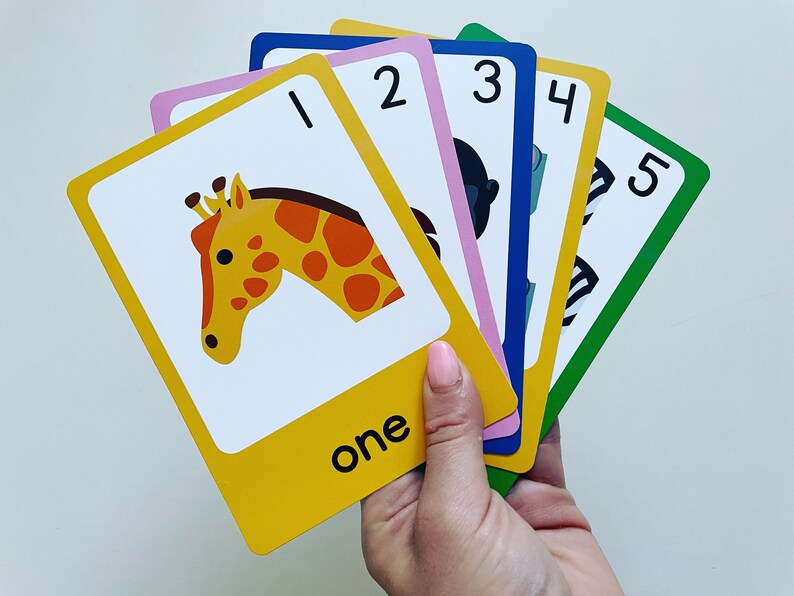 Animal Number Flashcards 1-10 Flashcards for Toddlers and Pre-schoolers ...