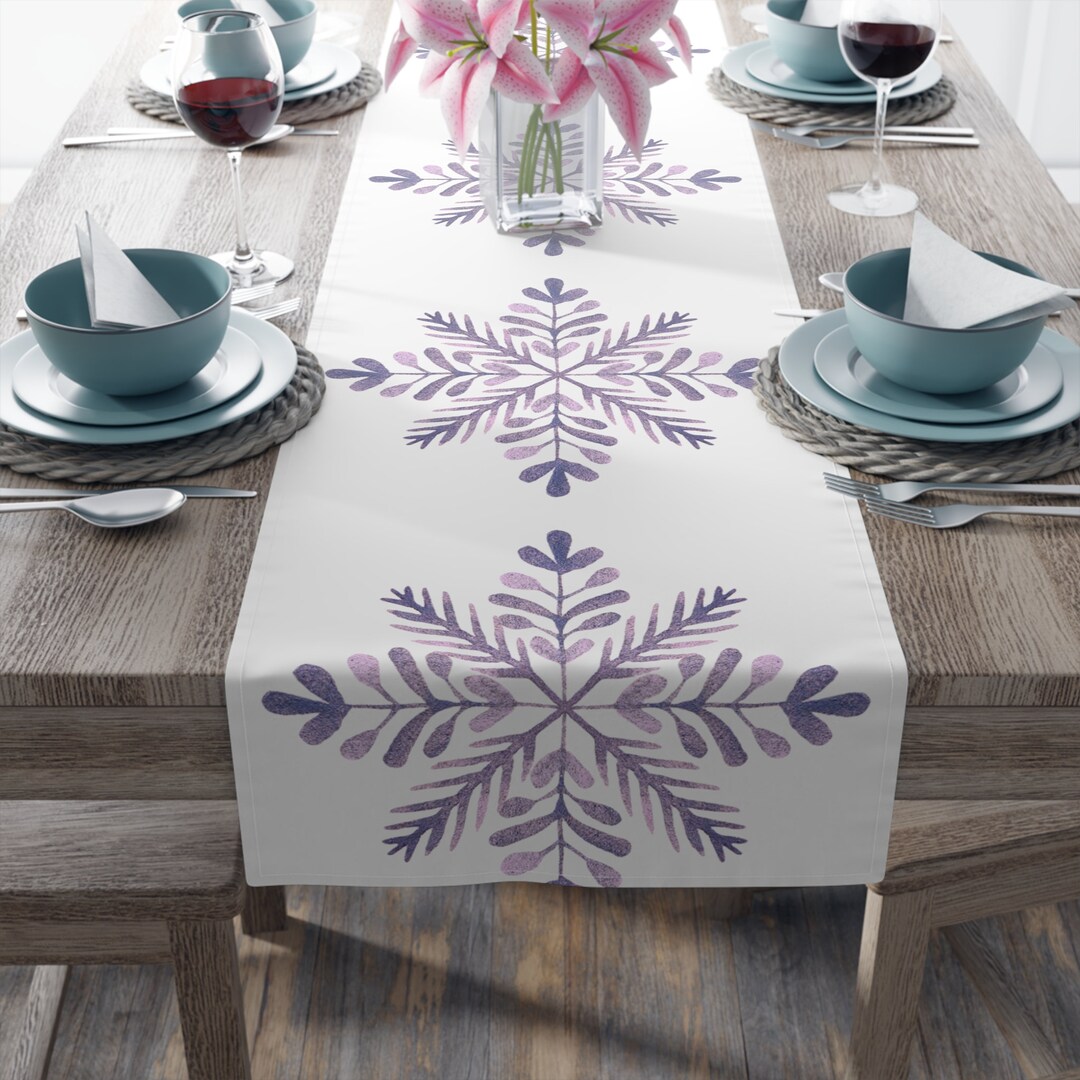 Christmas Table Runner, Purple, Holiday Table Runner, Purple Xmas ...