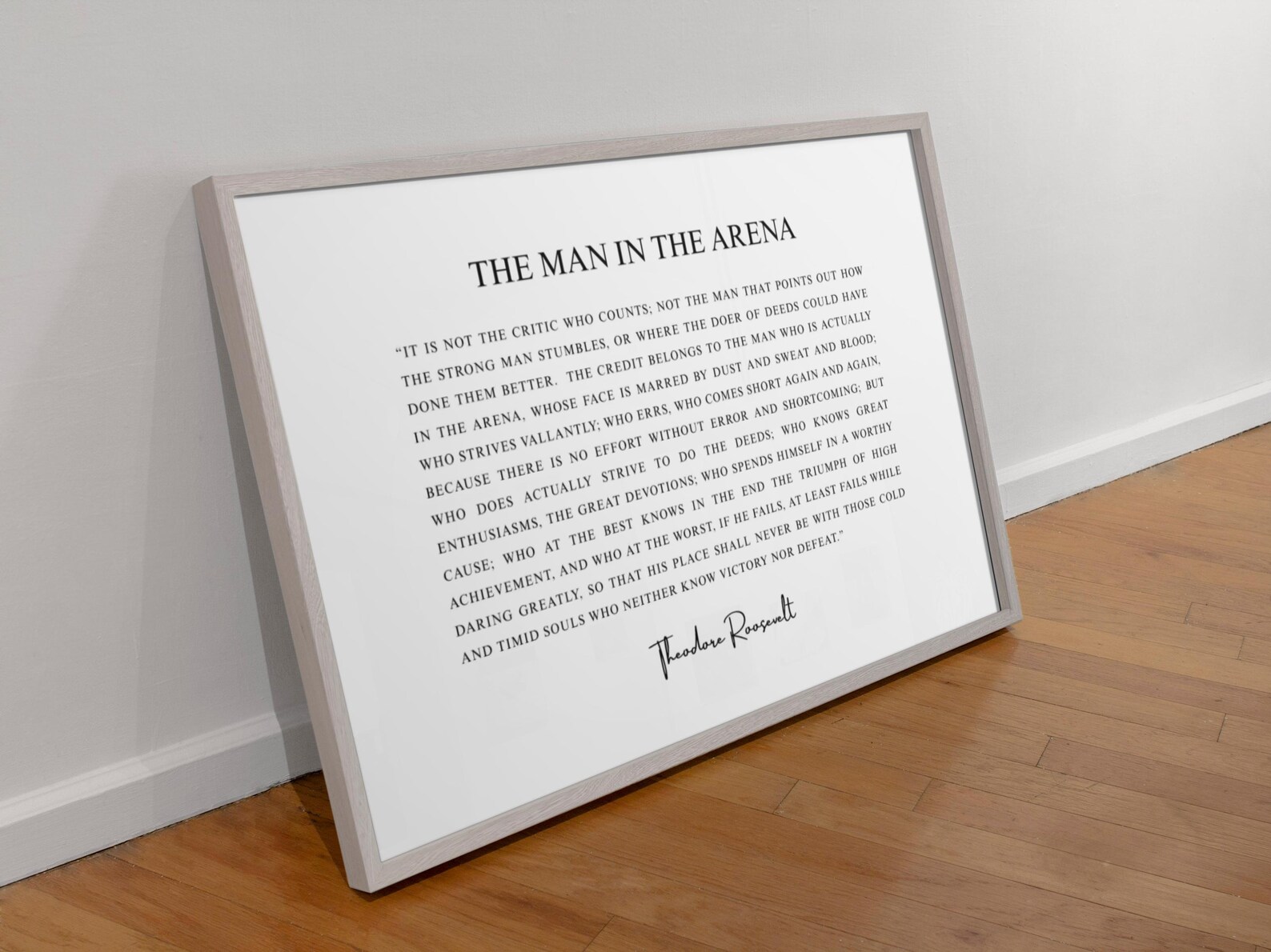 The Man in the Arena Poster, Theodore Roosevelt, Inspirational Poster ...