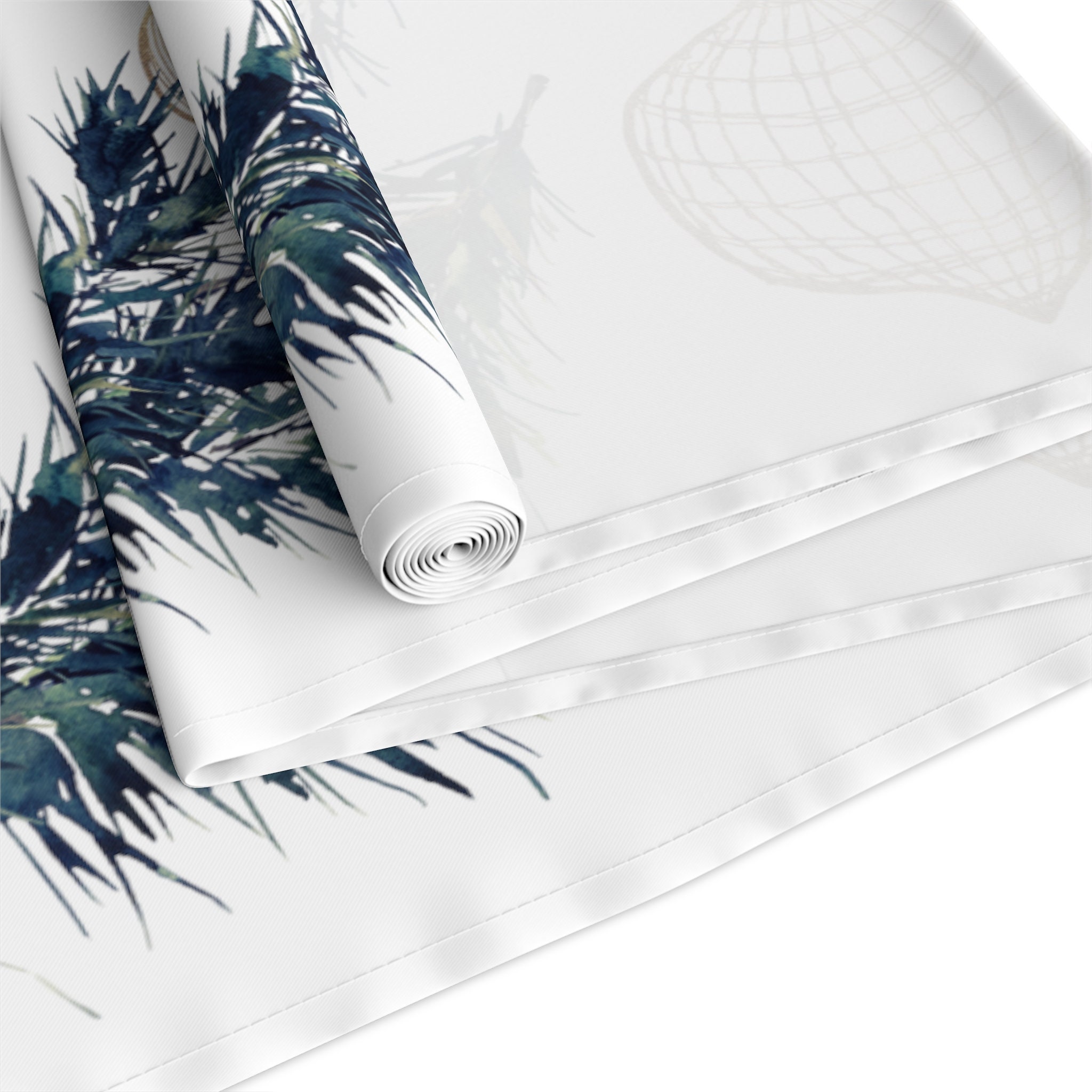 Gold and Blue Table Runner, Christmas Table Decor, Gold Holiday ...