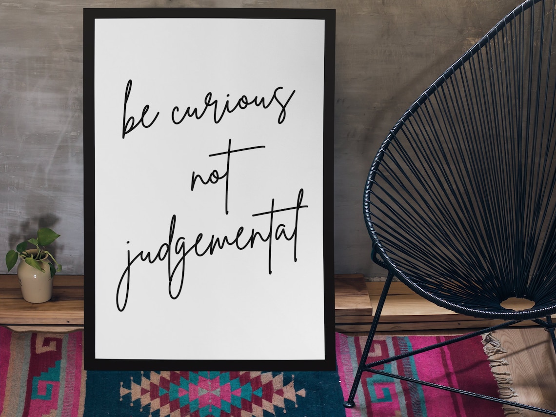 Be Curious Not Judgemental, Walt Whitman, Minimalist Quote Poster ...
