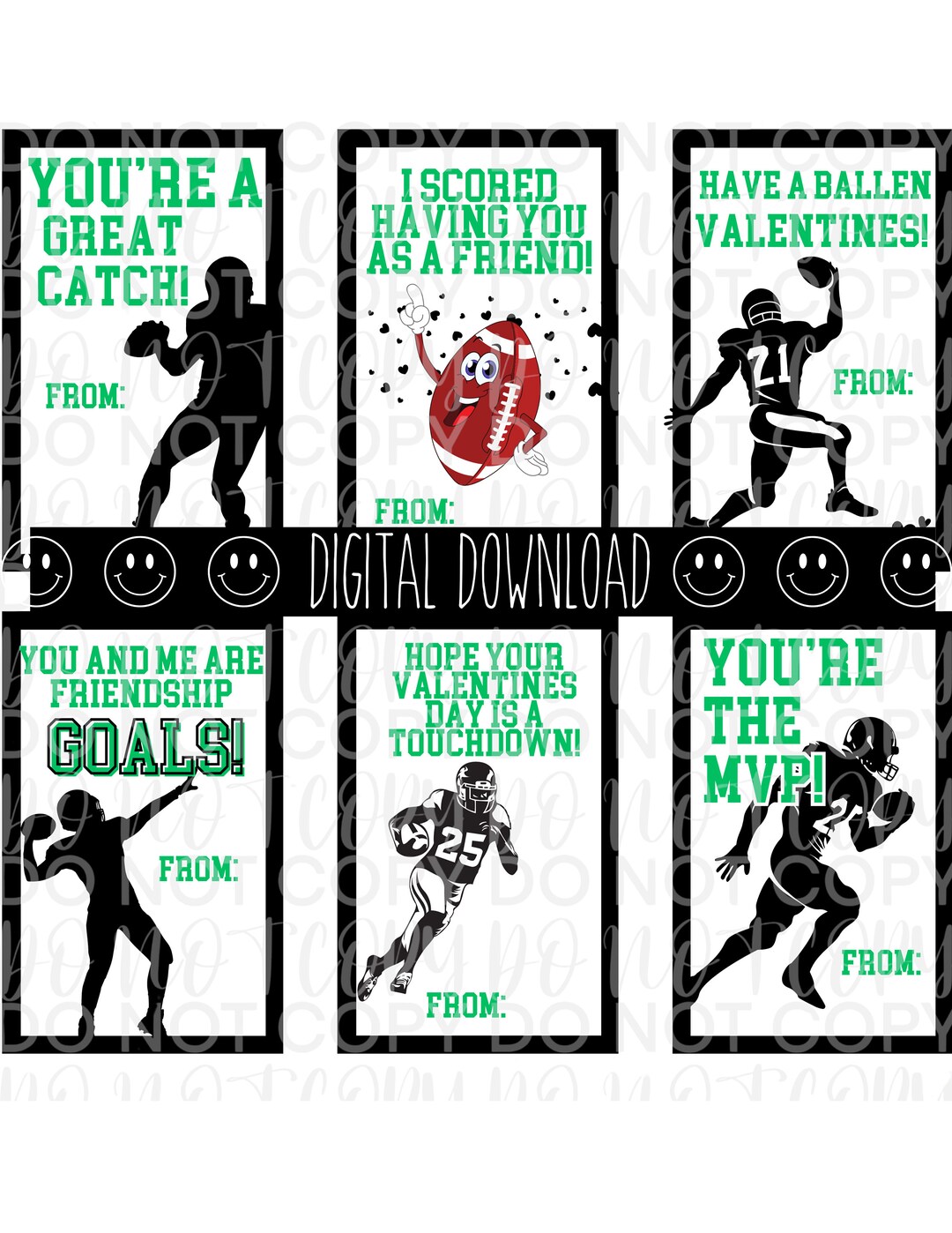 Football Valentines Cards - Etsy