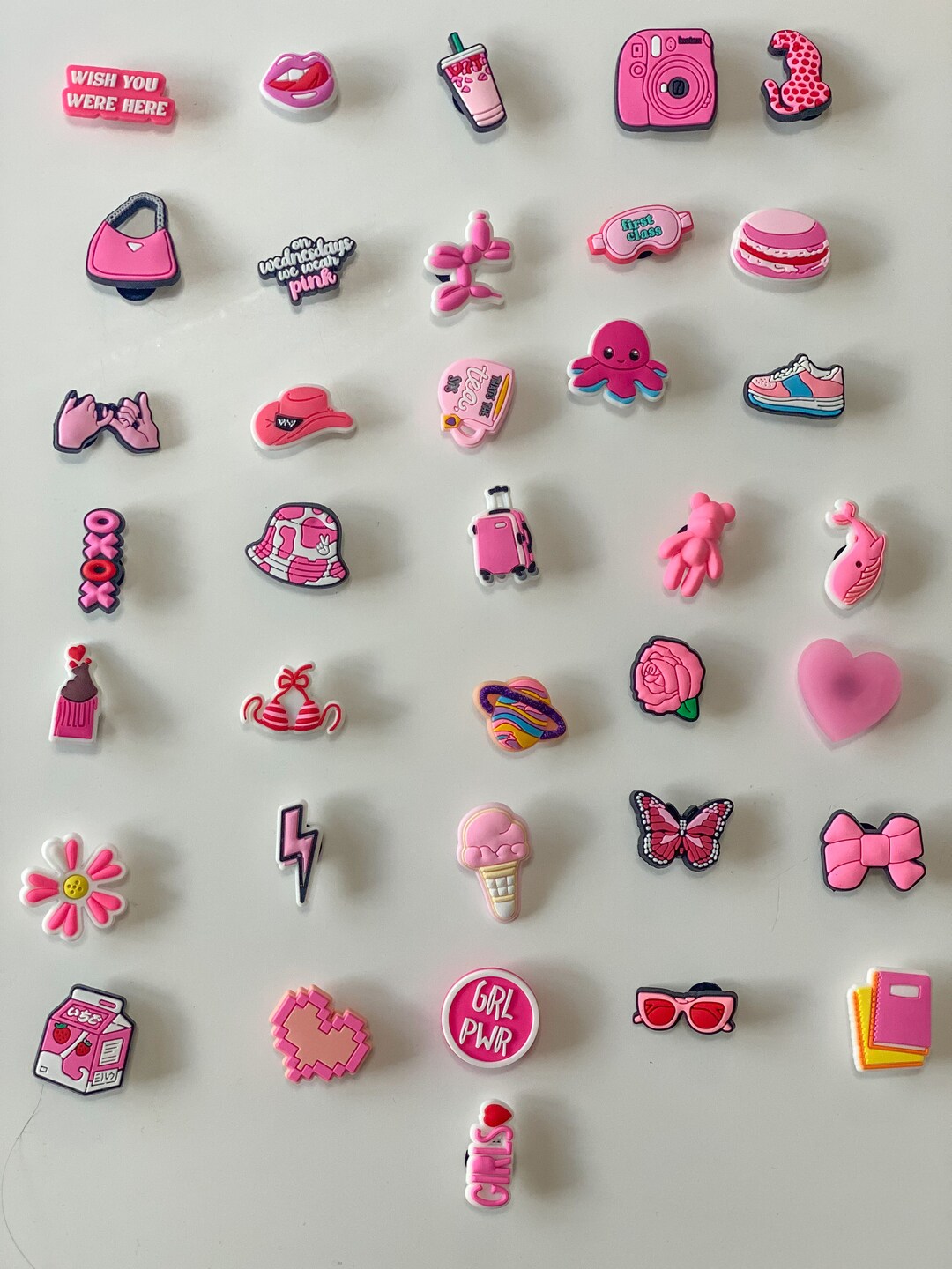 Pink Girly Croc Charms - Etsy