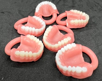Tiny Denture Keychain baby Teeth - Etsy
