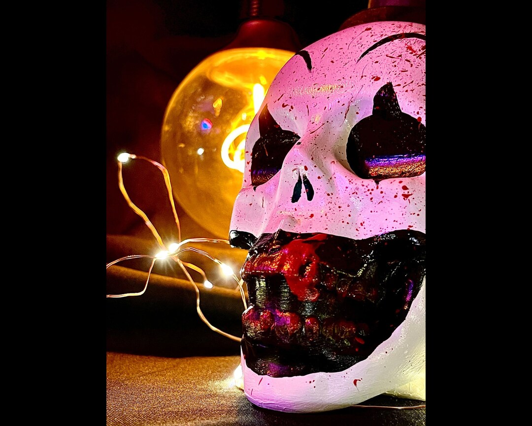 Terrifier/art the Clown Inspired Glass Crystal Head Skull. Vase ...