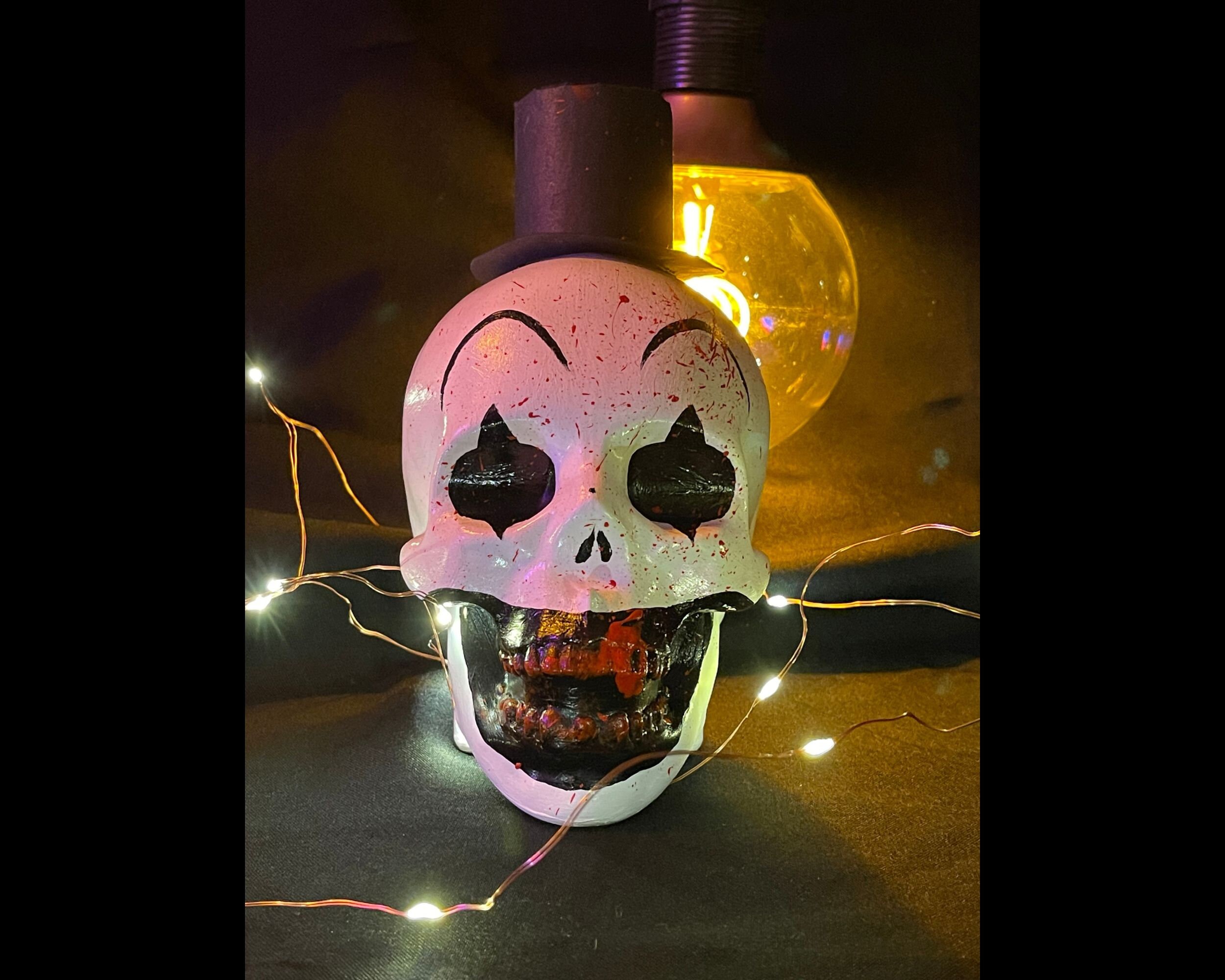 Terrifier/art the Clown Inspired Glass Crystal Head Skull. Vase ...