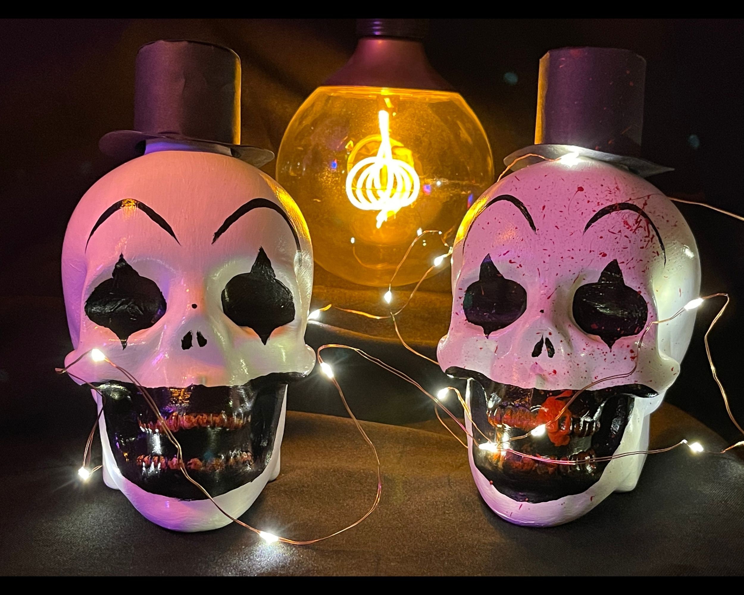 Terrifier/art the Clown Inspired Glass Crystal Head Skull. Vase ...