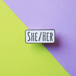 She/her Pronouns Enamel Pin Badge LGBTQ Pride - Etsy UK
