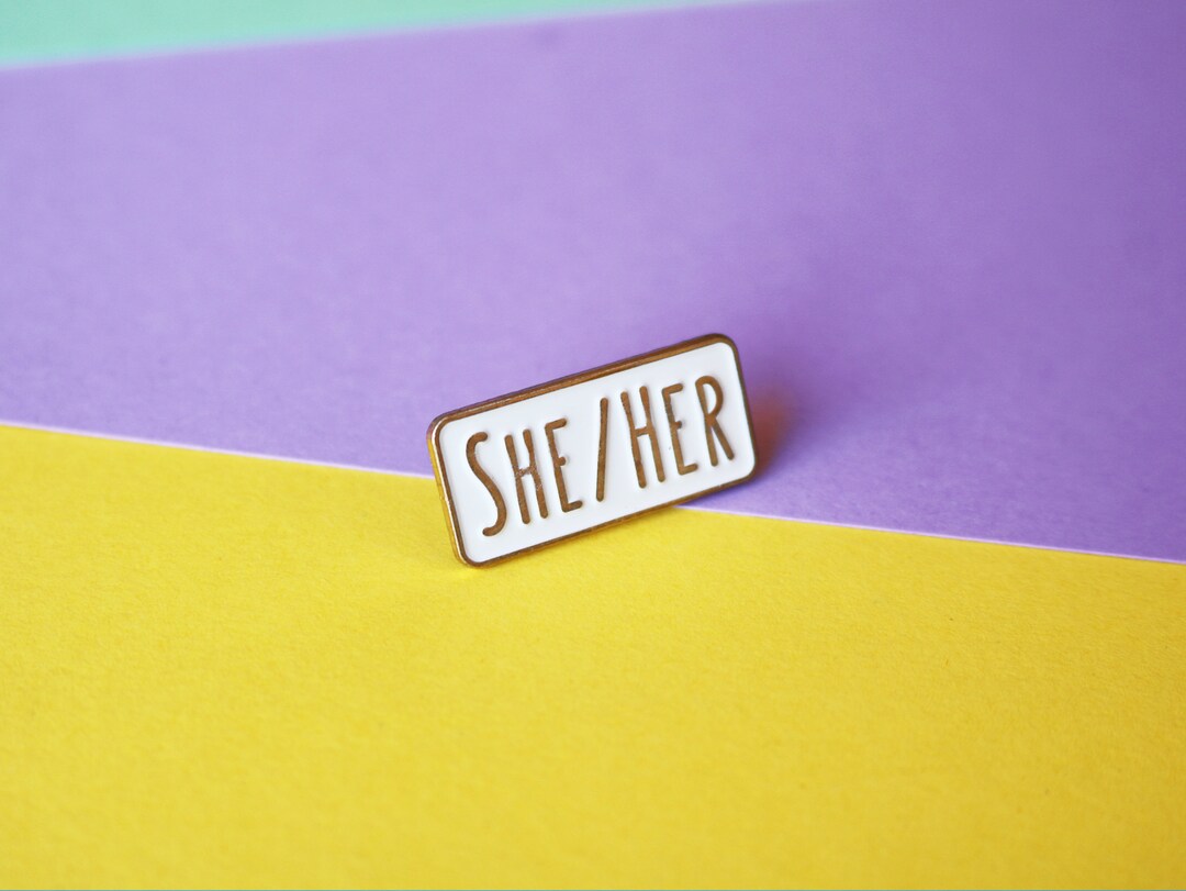 She/her Pronouns Enamel Pin Badge LGBTQ Pride - Etsy UK