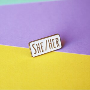 She/her Pronouns Enamel Pin Badge LGBTQ Pride - Etsy UK