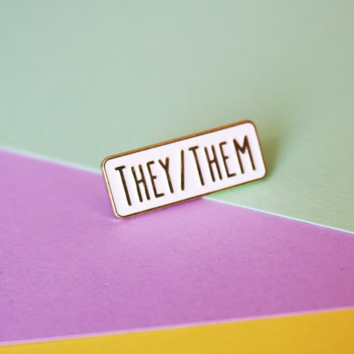 They Them. Gender Pronouns Pin Badge Button - Etsy Canada