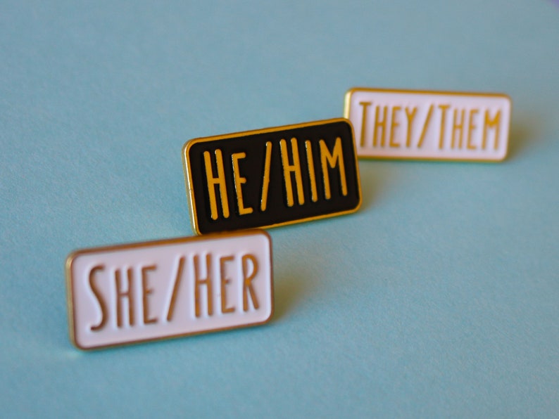 She/her Pronouns Enamel Pin Badge LGBTQ Pride - Etsy UK