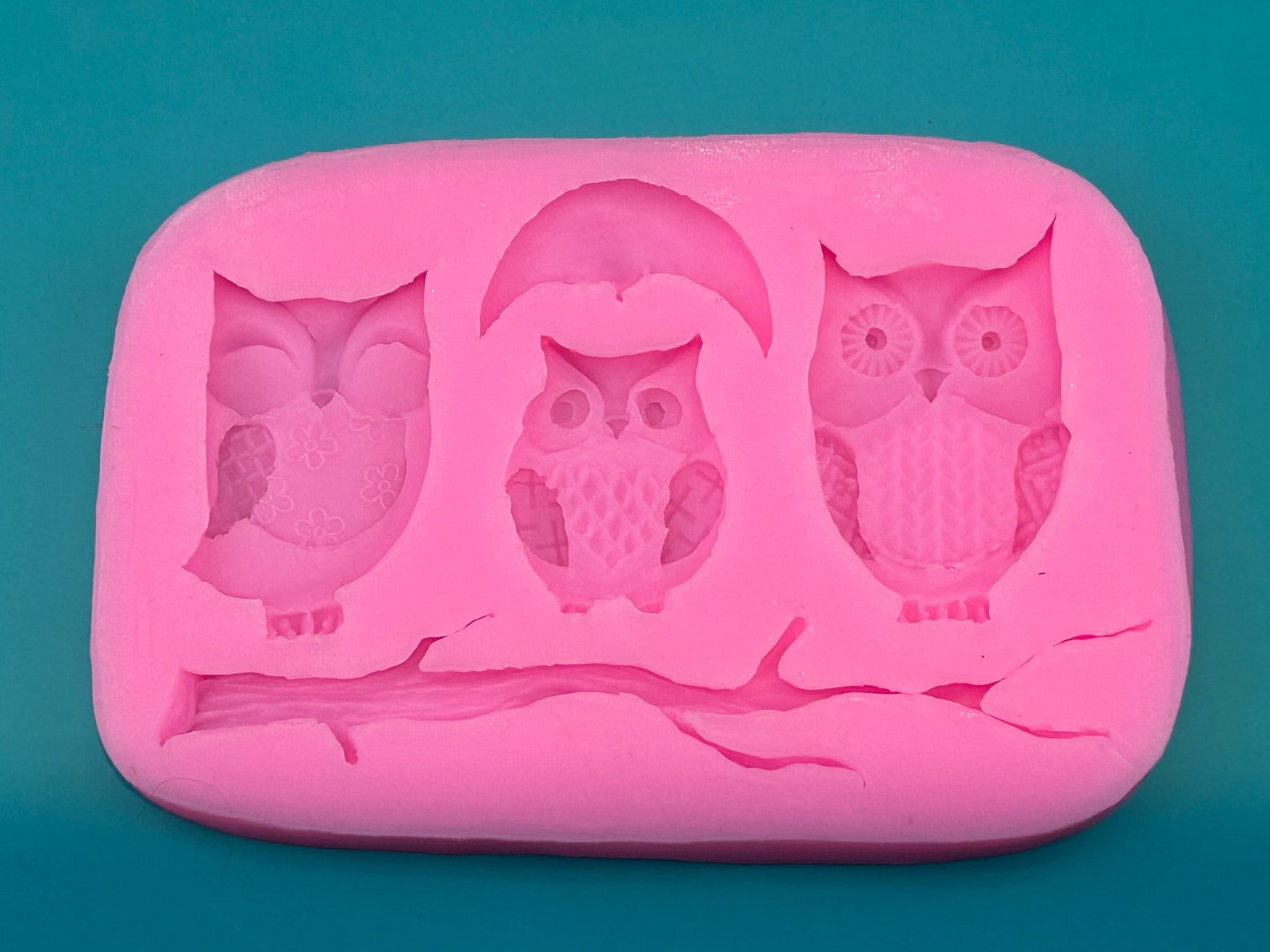 Owls-branch-moon Silicon Mold-fondant Mold-owl Silicone Mold-nature ...