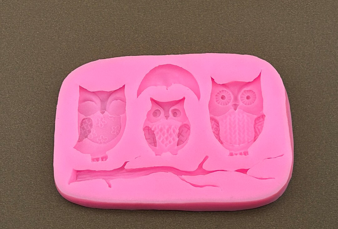 Owl Silicone Mold: Branch, Moon, Fondant, Resin, Clay - Etsy