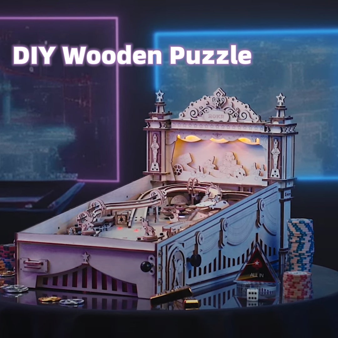 DIY Pinball Machine 3d Wooden Assembly Kit 3D Wooden Puzzle - Etsy