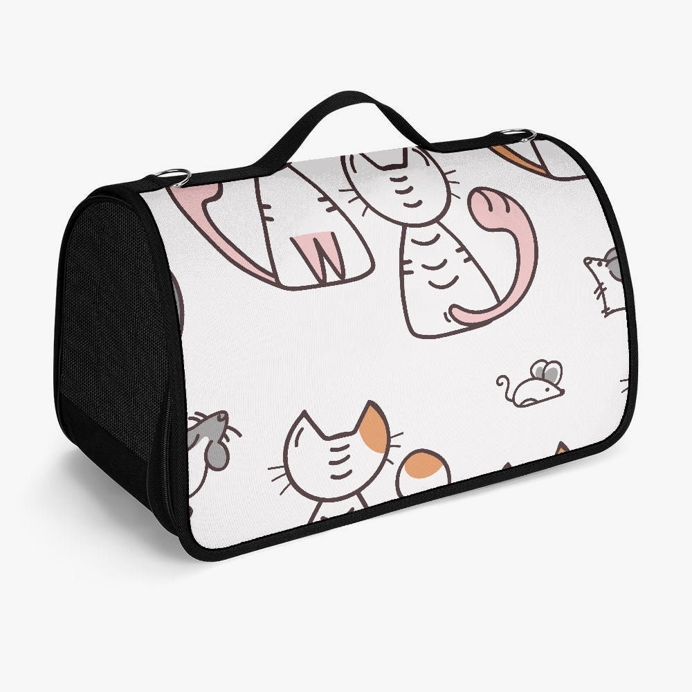 Cat Carrier Bag, Cartoon Cats Carrier, Pet Travel Bag, Cute Cat Pet ...