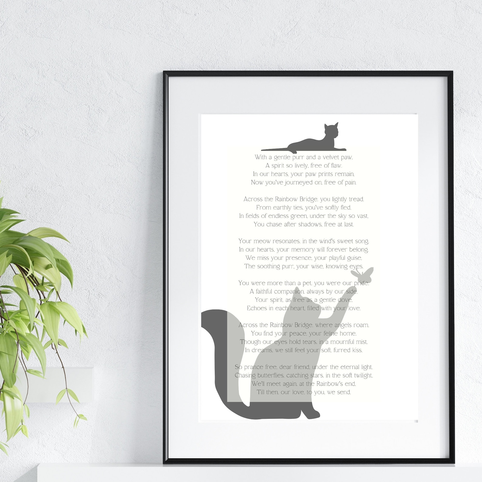 Cat Memorial Poem | Bereavement Poem for Beloved Cat | Rainbow Bridge ...