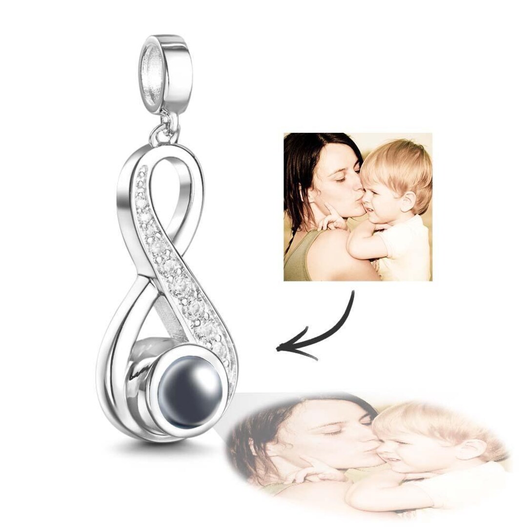 Custom Photo Projection Charm Infinite Love Photo Projection Pendant ...