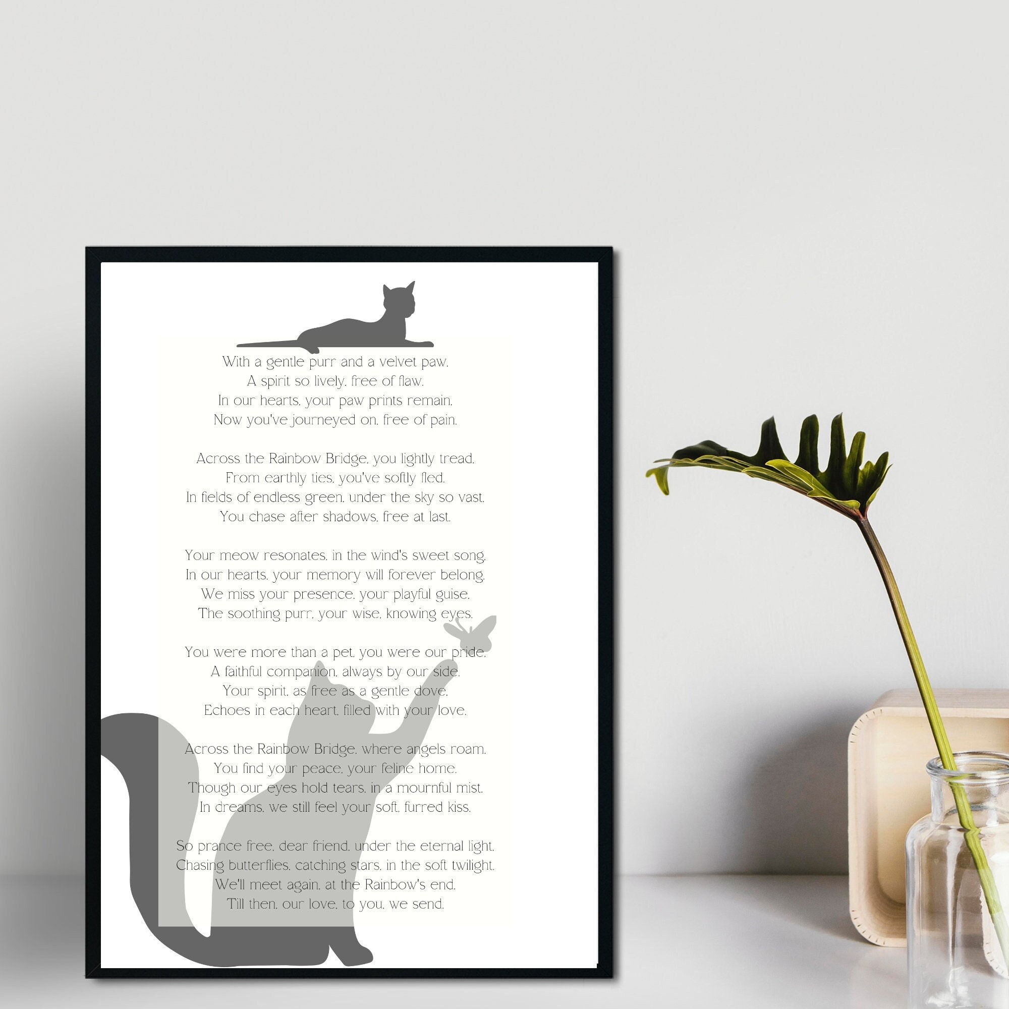 Bereavement Poem for Beloved Cat, Rainbow Bridge Poem for Cat, Loss of ...