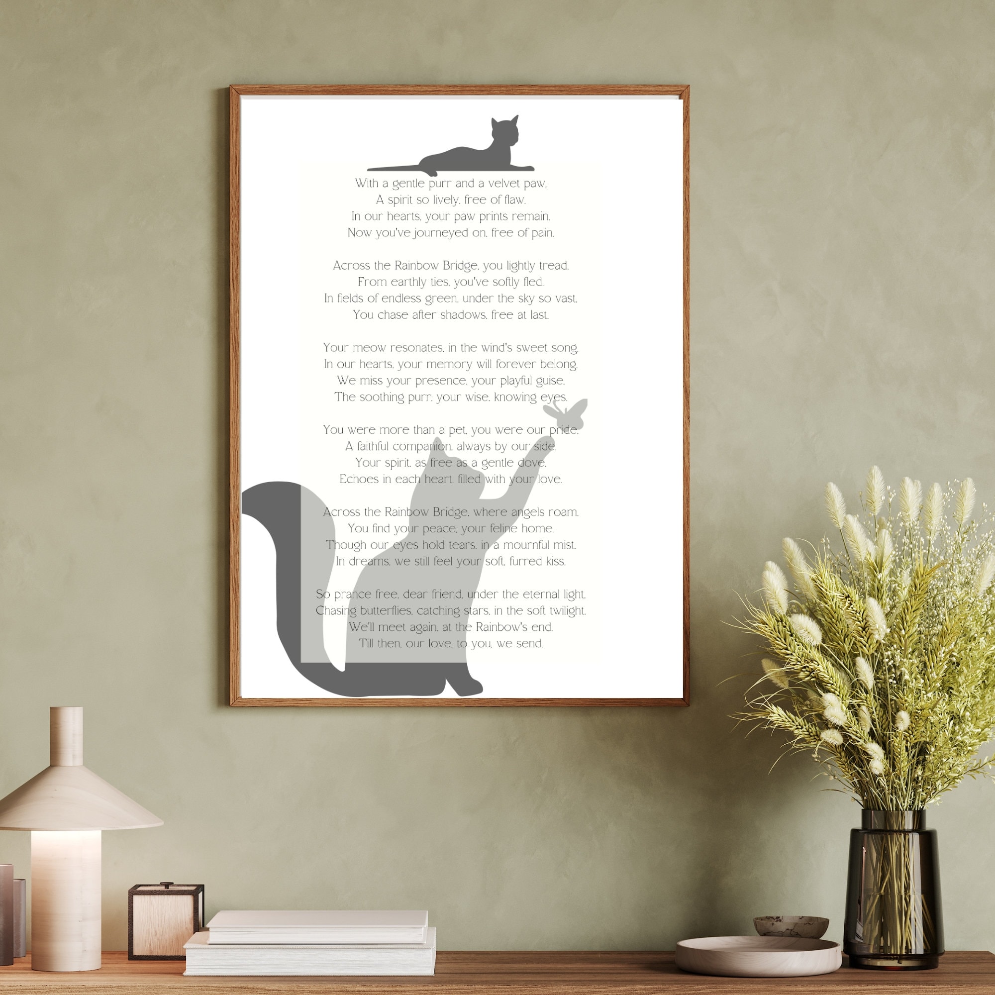 Cat Memorial Poem | Bereavement Poem for Beloved Cat | Rainbow Bridge ...