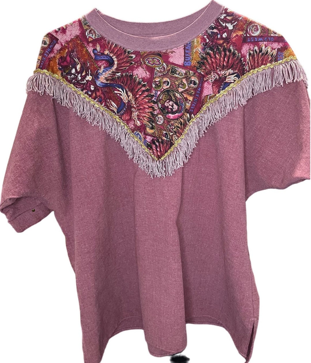 Vintage Purple Indigenous Native American Fringe Cowboy Geronimo Shirt ...