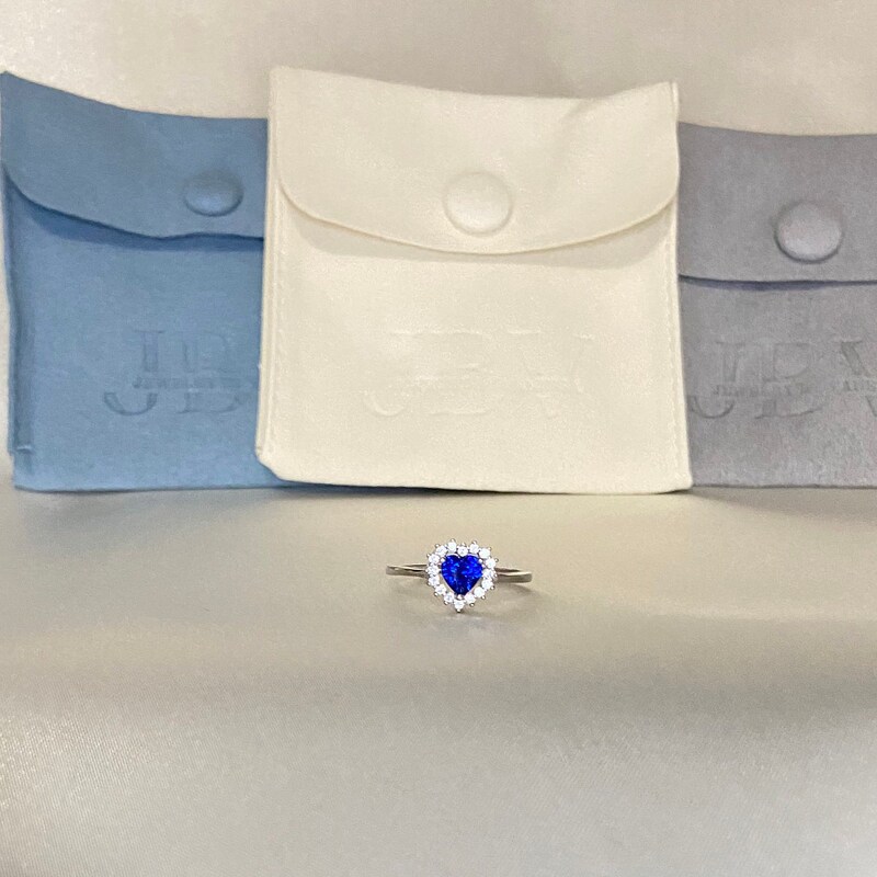 Blue Heart Ring - Etsy