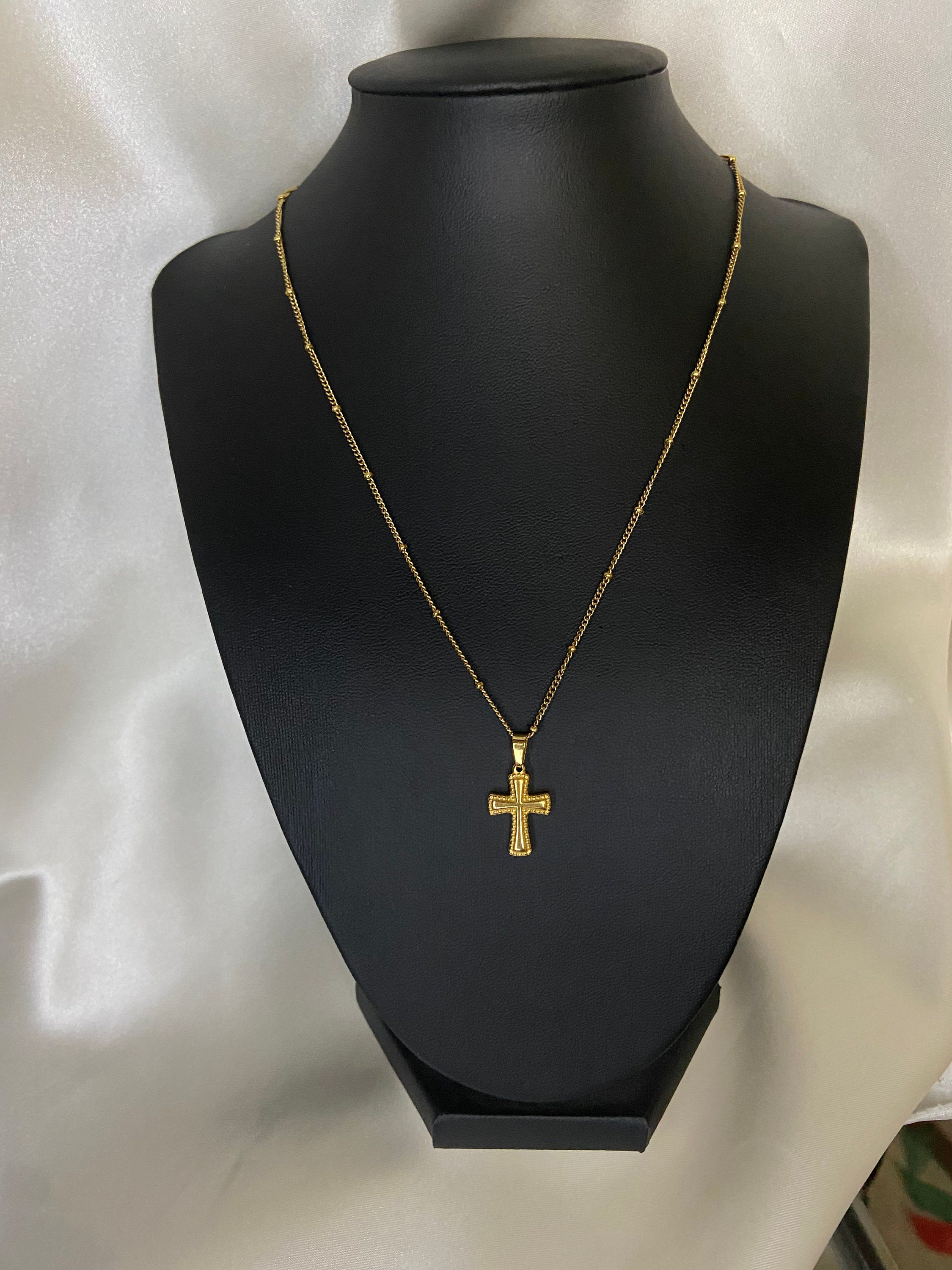 Gold Cross Necklace, Double Sided Cross Necklace, 18k Gold Necklace ...