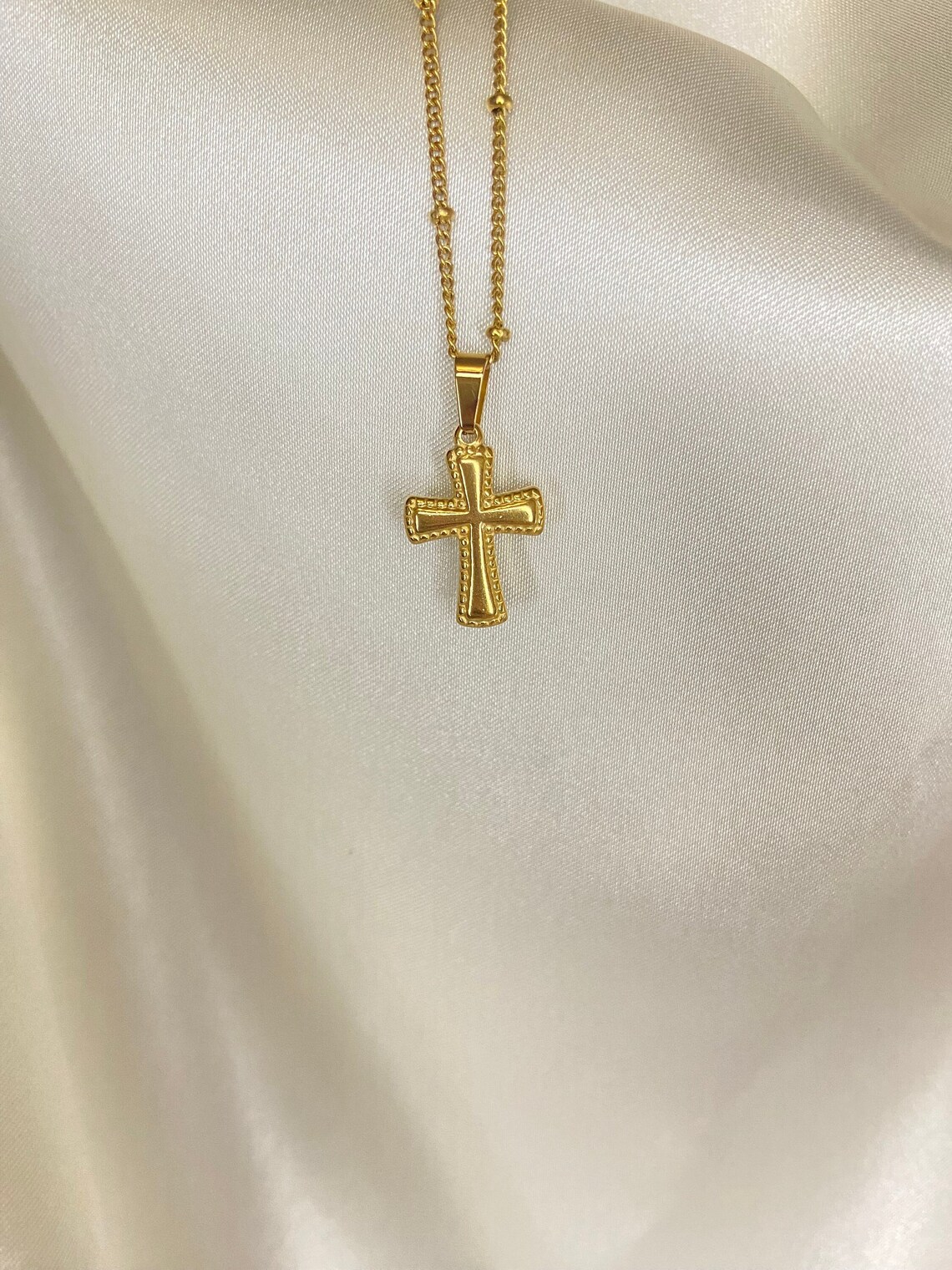 Gold Cross Necklace, Double Sided Cross Necklace, 18k Gold Necklace ...