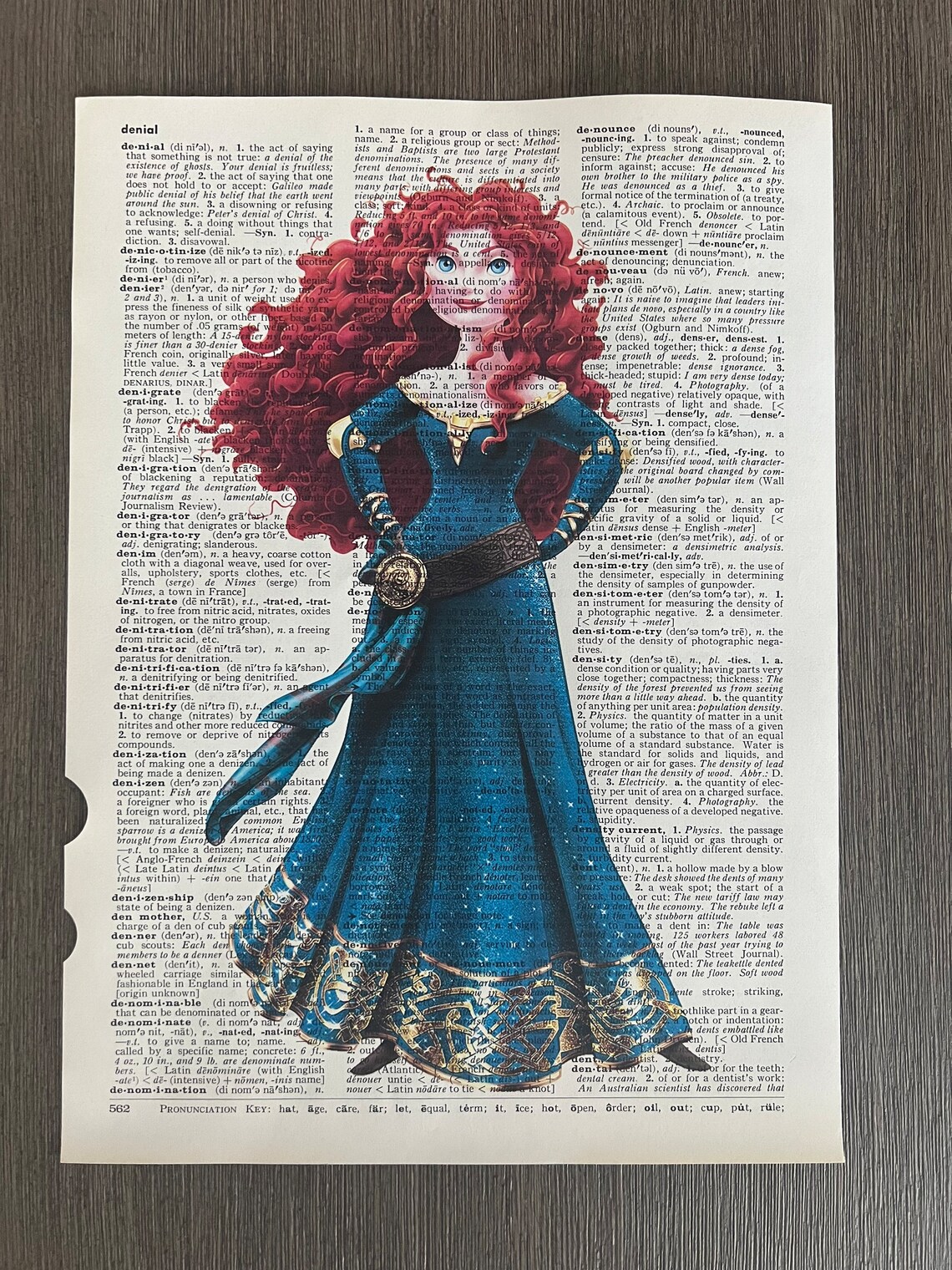 Merida Brave Disney Princess movie Themed Dictionary Prints - Etsy
