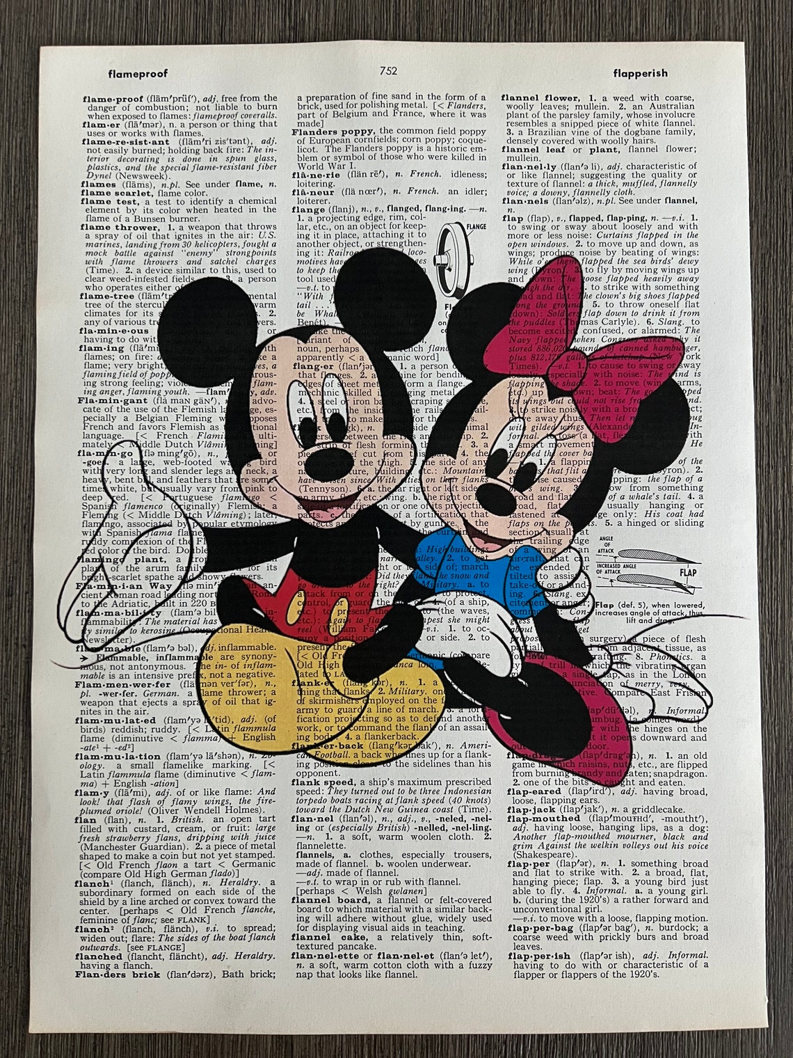 Disney Mickey and Minnie Mouse Themed Dictionary Prints Set - Etsy