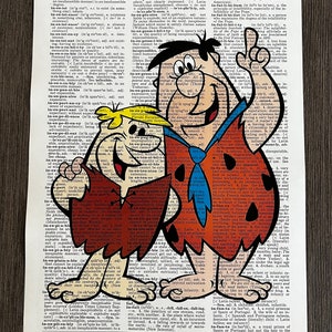 The Flintstones Themed Dictionary Art Prints Set of 6 - Etsy