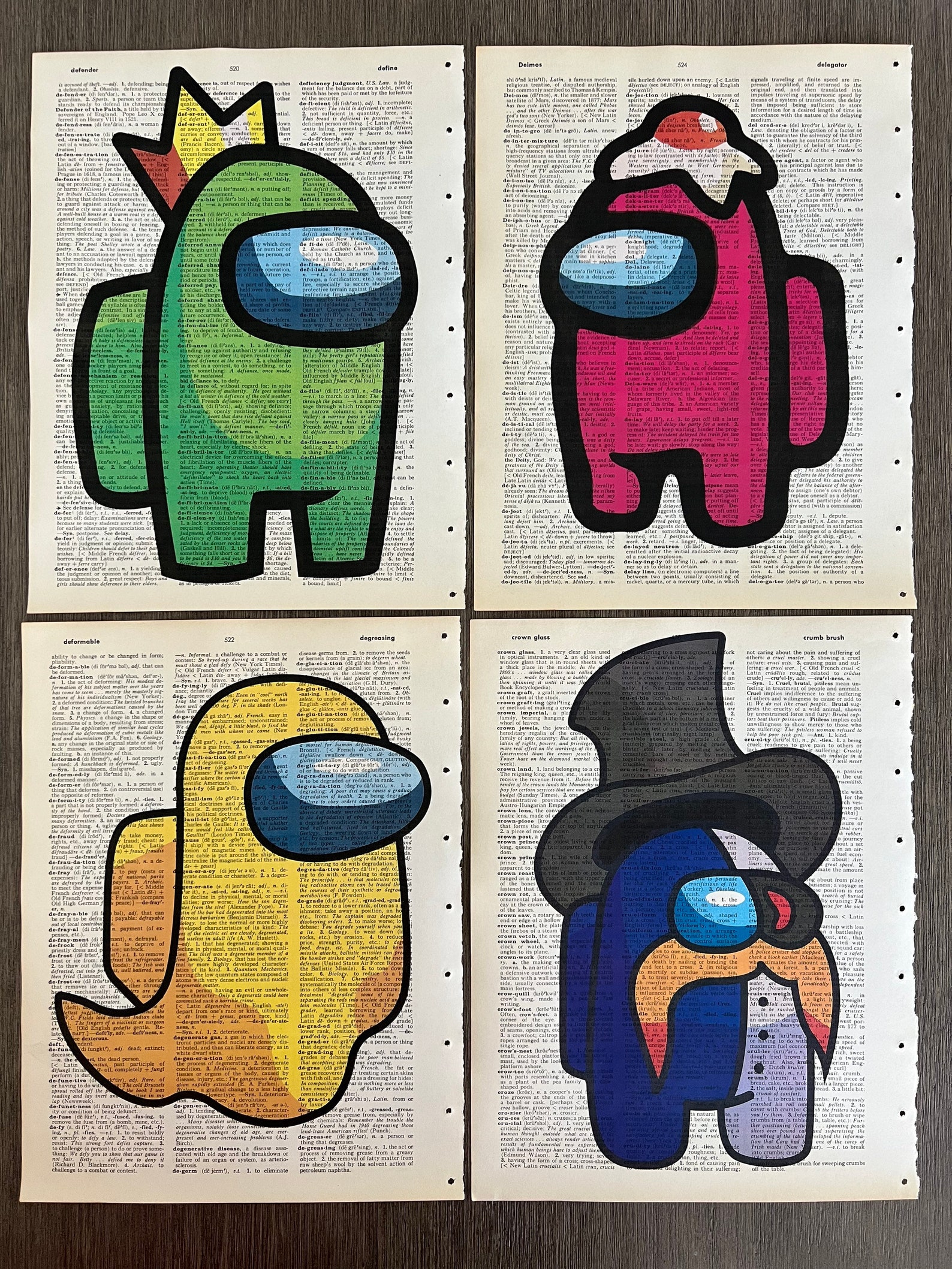 Among Us game Themed Dictionary Prints - Etsy