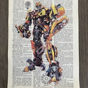 Transformers cartoon Themed Dictionary Art Prints Set of 6 - Etsy