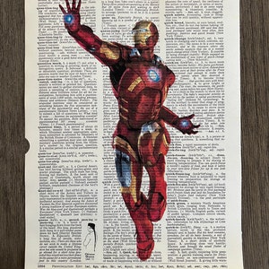 Avengers superhero Themed Dictionary Art Prints Set of 6 - Etsy