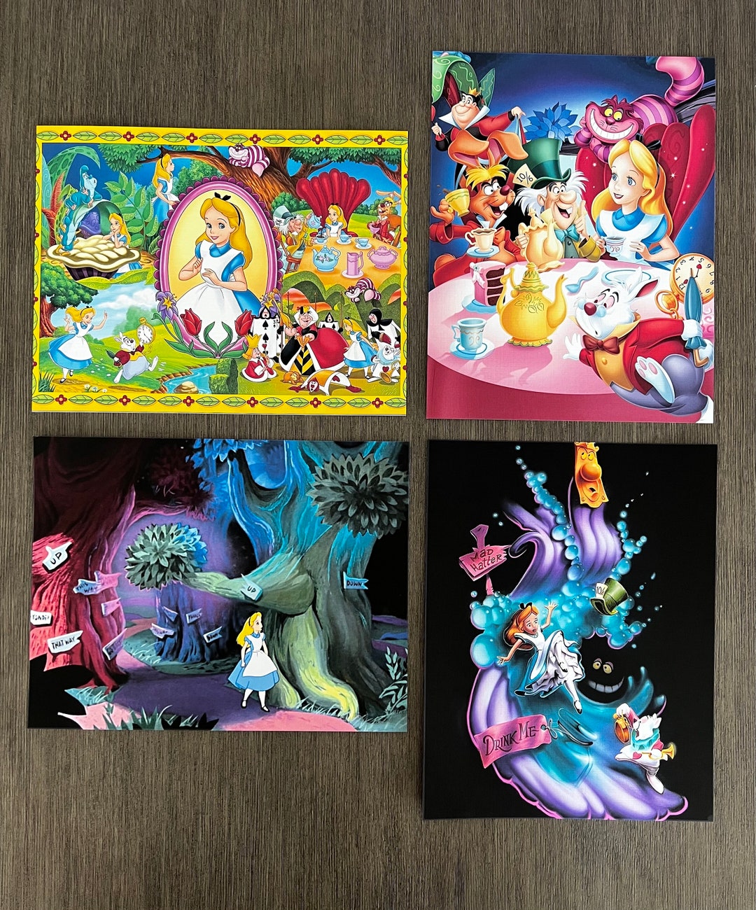 Alice in Wonderland disney Movie Themed Cardstock Art Prints 8.5 X 11 ...