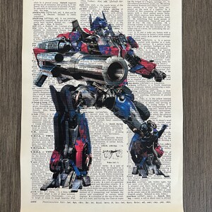 Transformers cartoon Themed Dictionary Art Prints Set of 6 - Etsy