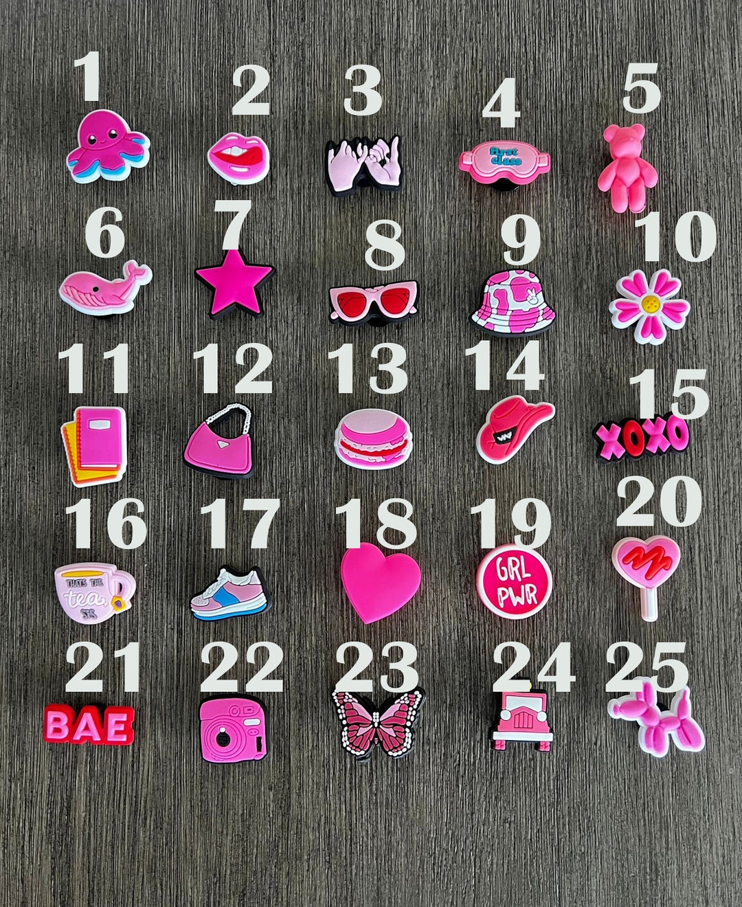 Pink Girl Power Charms, Pink Girl Power Princess Girl Shoe Charms, Girl ...