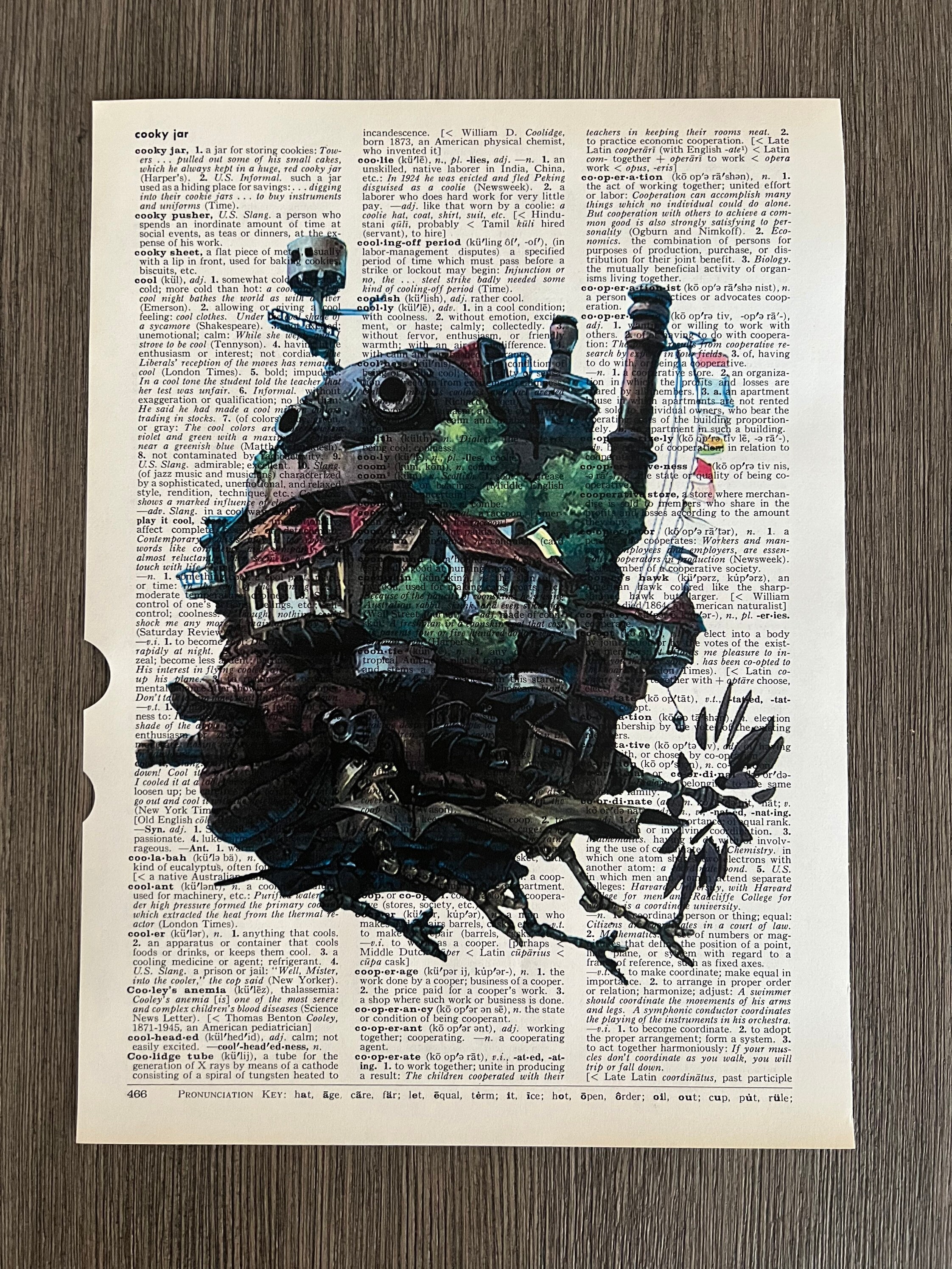 Howls Moving Castle Themed Dictionary Prints 2 Set of 6 - Etsy UK
