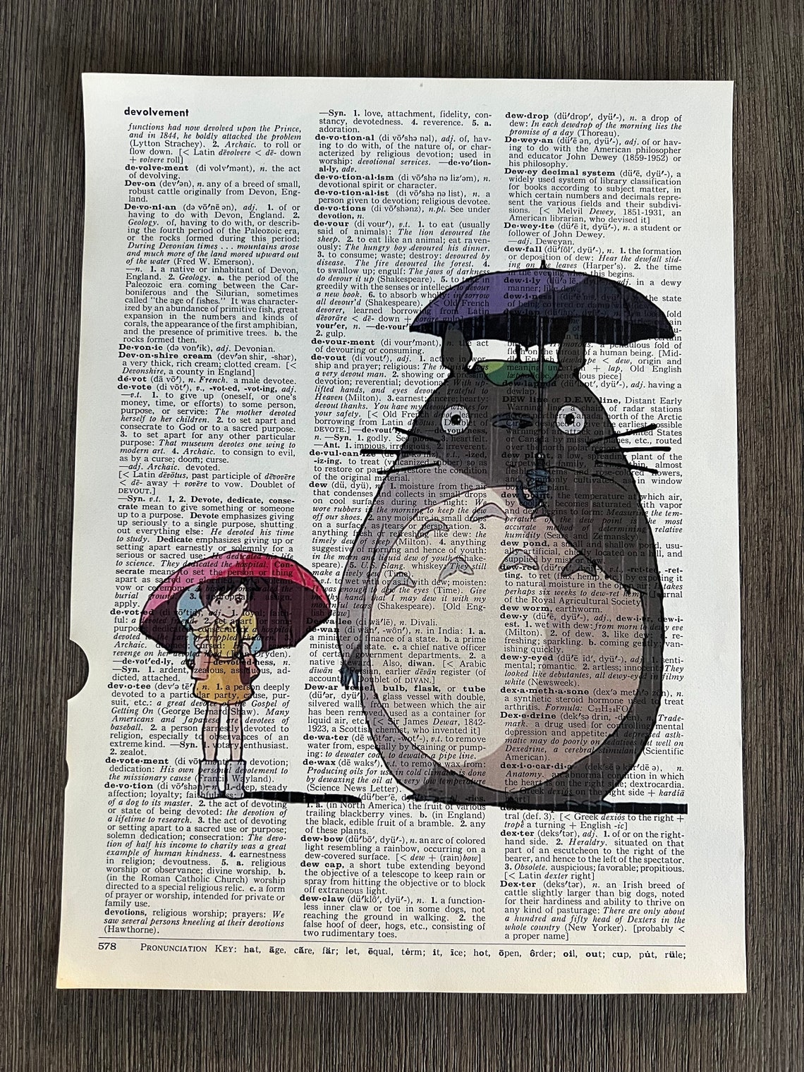 My Neighbor Totoro movie Themed Dictionary Prints 3 Set - Etsy