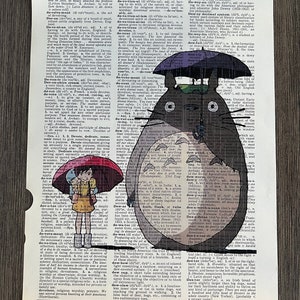 My Neighbor Totoro movie Themed Dictionary Art Prints Set of 5 - Etsy