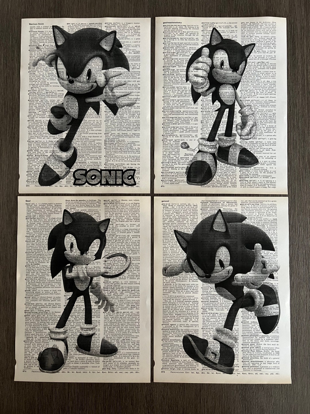 Sonic the Hedgehog Themed Dictionary Prints - Etsy