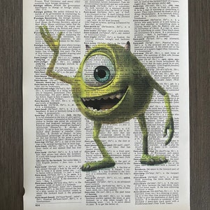 Monsters Inc. movie Themed Dictionary Prints Set of 6 - Etsy