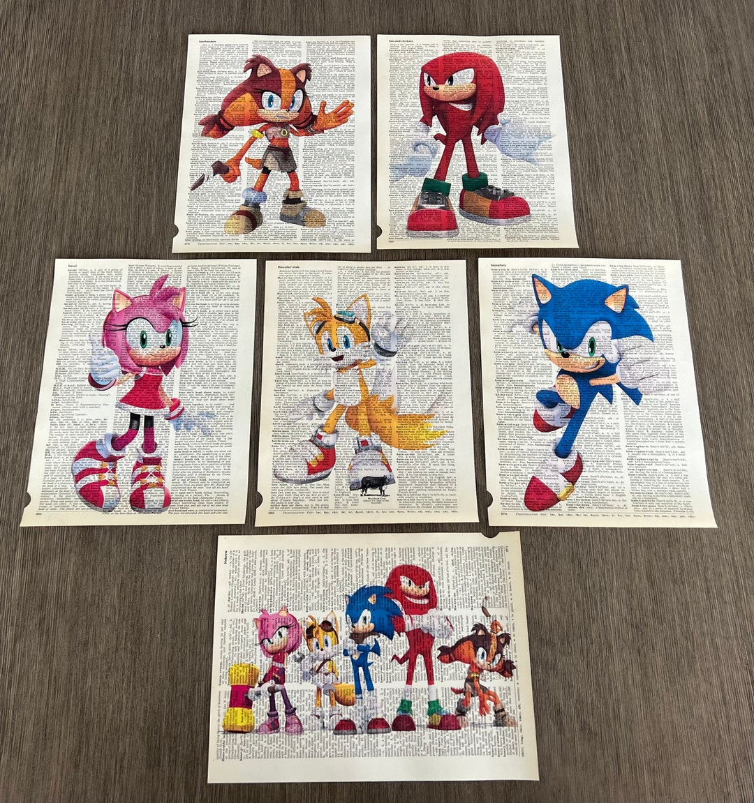 Sonic Hedgehog Themed Dictionary Prints - Etsy