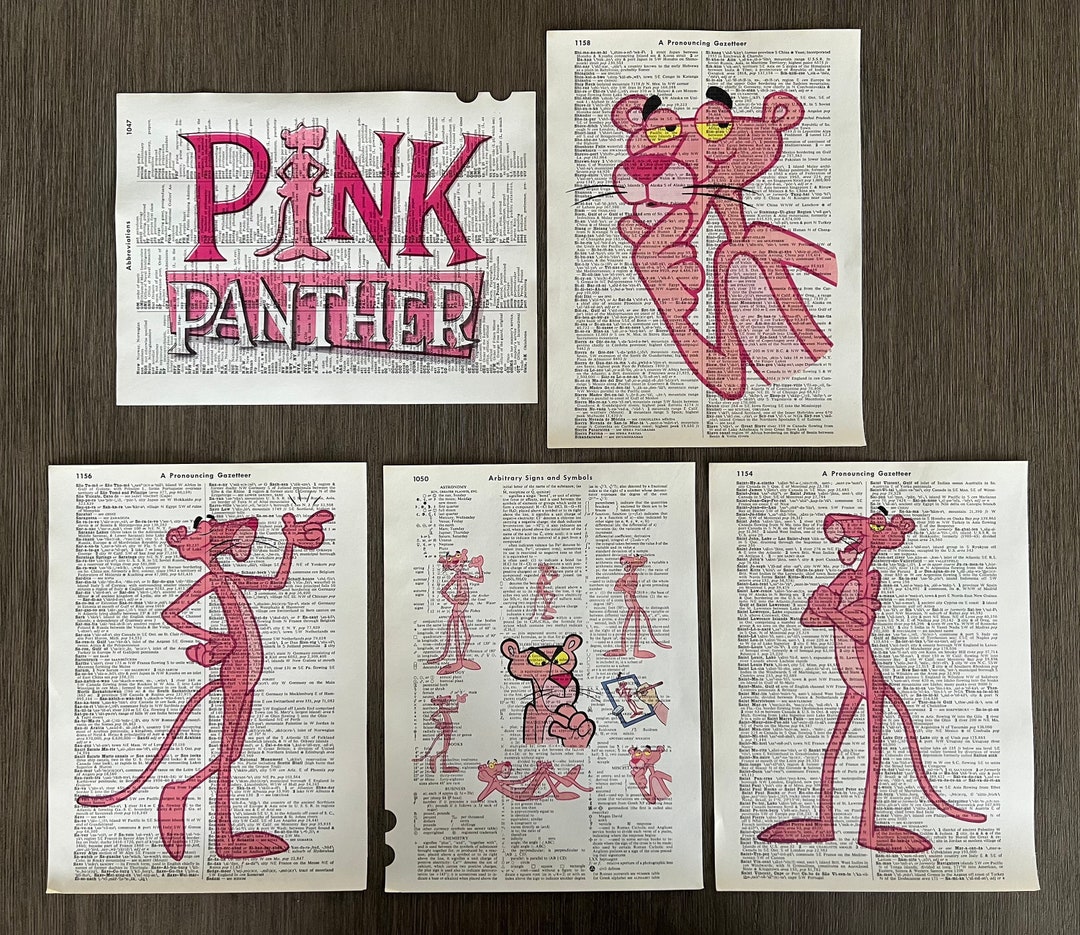 The Pink Panther Themed Dictionary Prints Set of 5 - Etsy