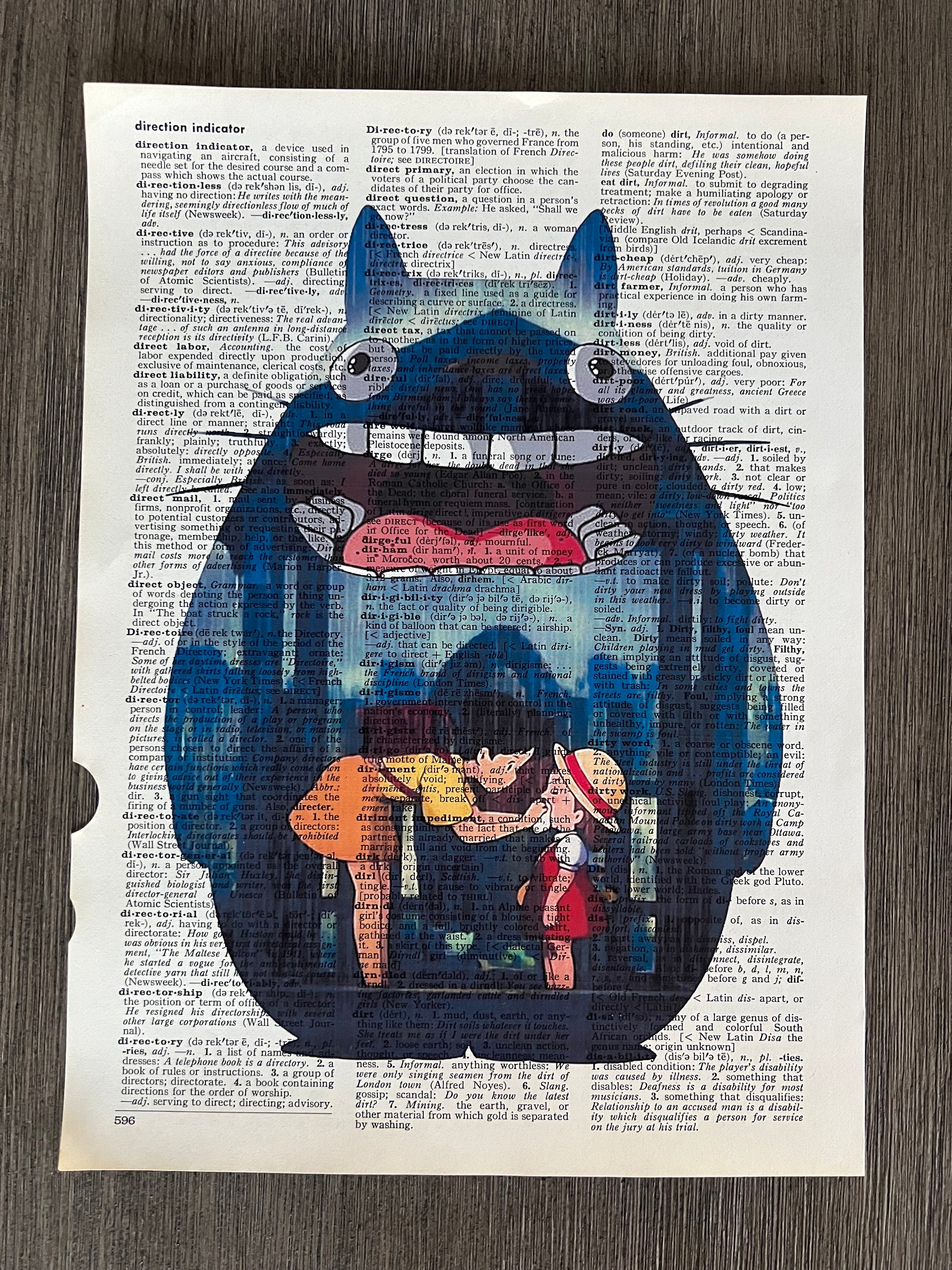 My Neighbor Totoro movie Themed Dictionary Prints 3 Set - Etsy