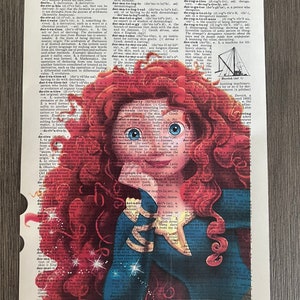 Merida Brave Disney Princess movie Themed Dictionary Prints - Etsy