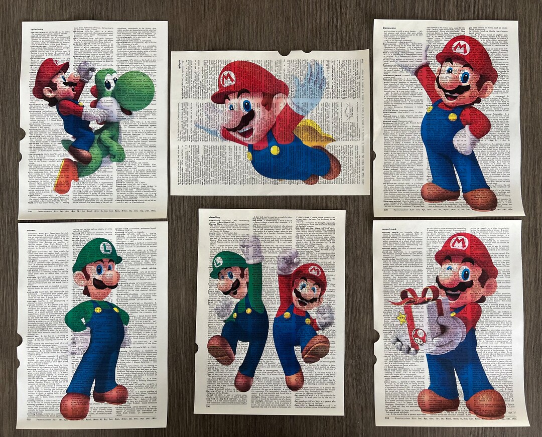 Super Mario Brother Themed Dictionary Prints - Etsy